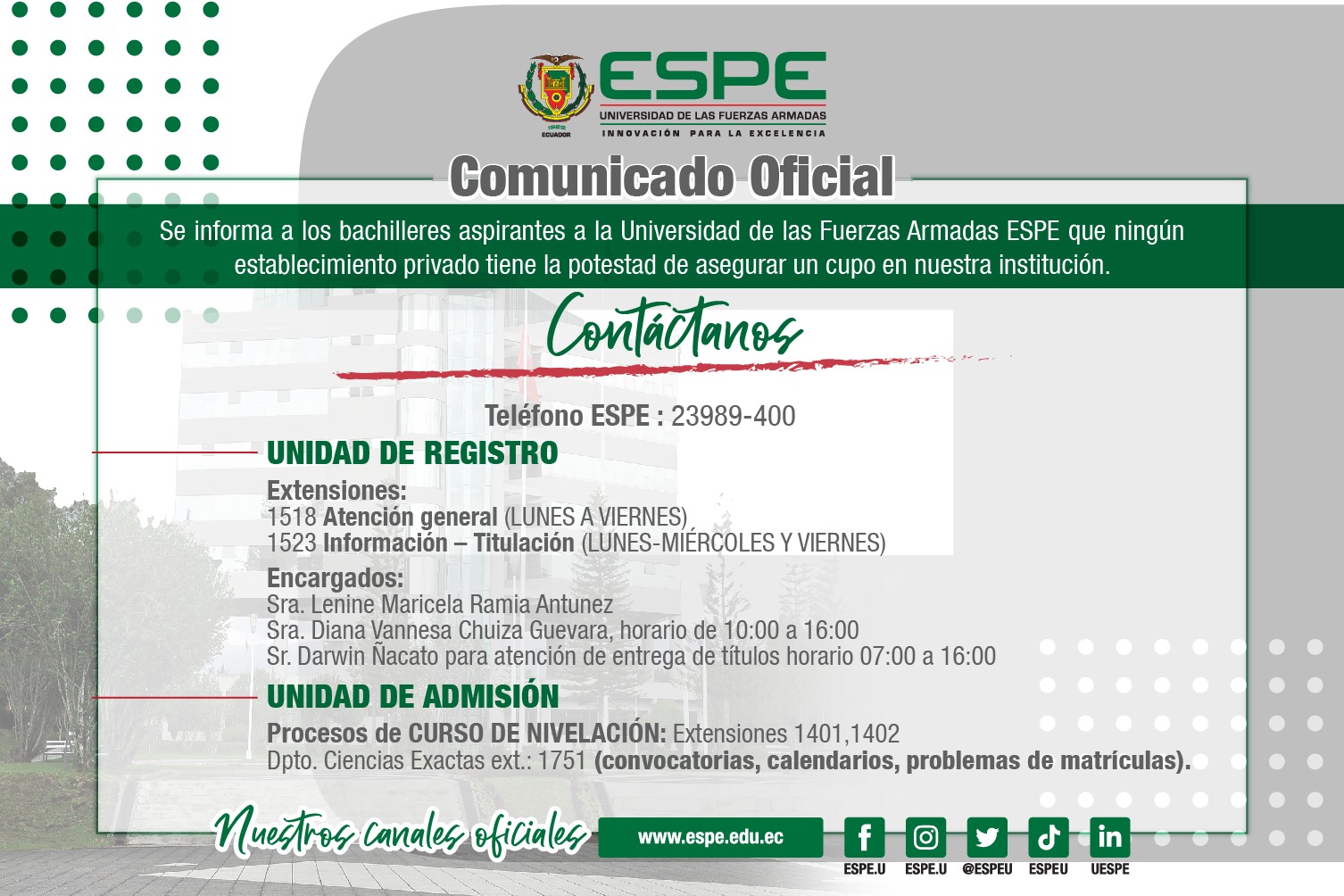 ESPE | Universidad de las Fuerzas Armadas | Sangolquí